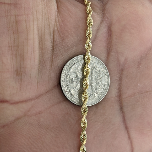 unbrand | Jewelry | 4kt Real Gold Rope Chain 3mm 22 Inch | Poshmark